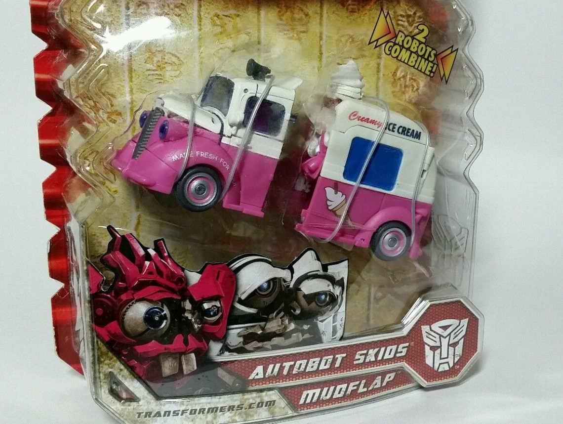 2009 Transformers ROTF Ice Cream Truck Mudflap & Skids Autobots Figures ...